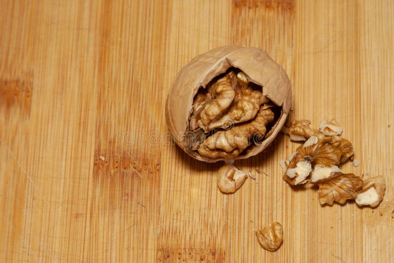 Partially Split Walnut on a Light Background Stock Photo - Image of ...