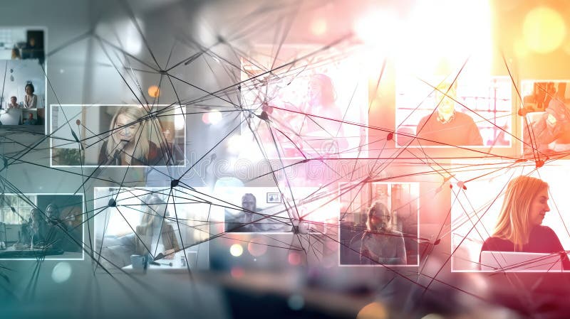 Engaging Virtual Meeting with Participants Interacting and Blurred ...