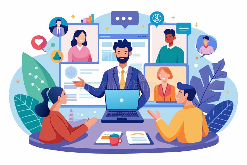 Participants Engage in Discussions during a Virtual Business Conference ...