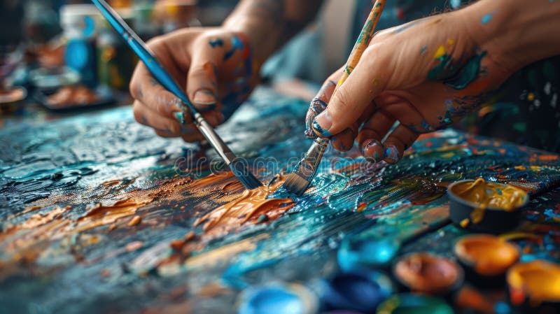 People Engaging in Creative Expression during an Art Therapy Workshop ...