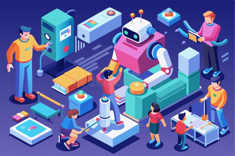 Participants are Immersed in Creating Unique Robot Illustrations while ...