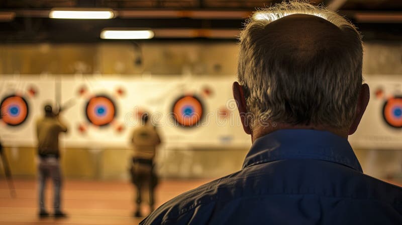 Indoor Shooting Range with Participants Aiming at Targets for Precision ...