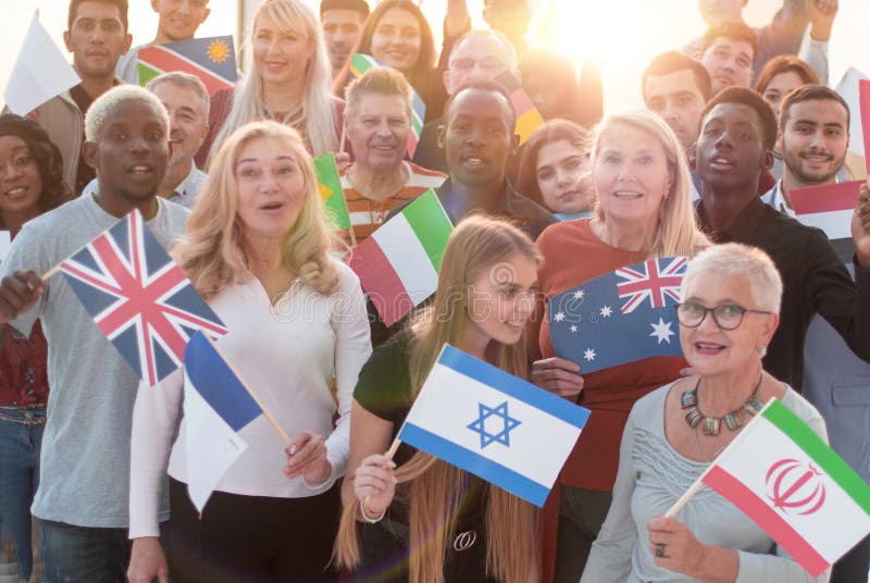 Participants of the International Forum with Their National Flags ...