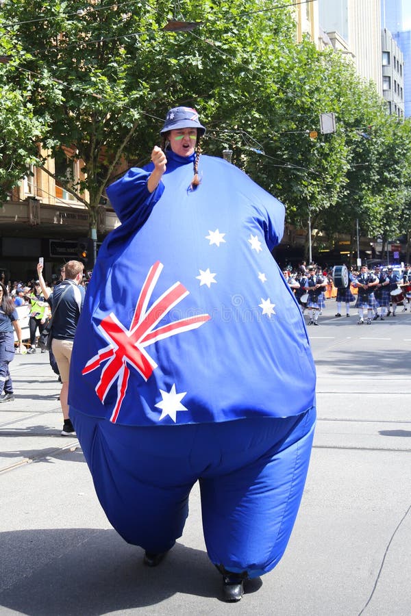 Participants Marching during 2019 Australia Day Parade in Melbourne ...