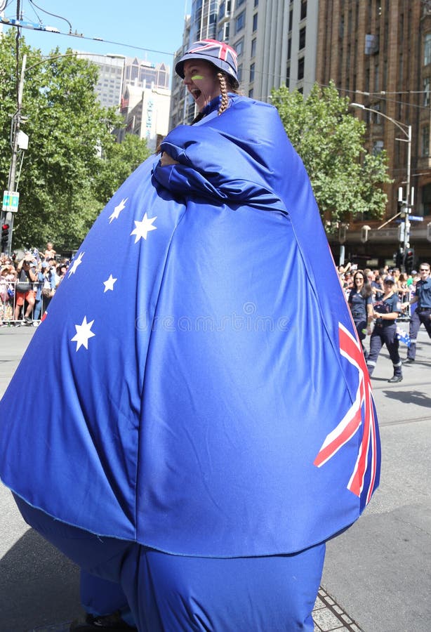 Participants Marching during 2019 Australia Day Parade in Melbourne ...