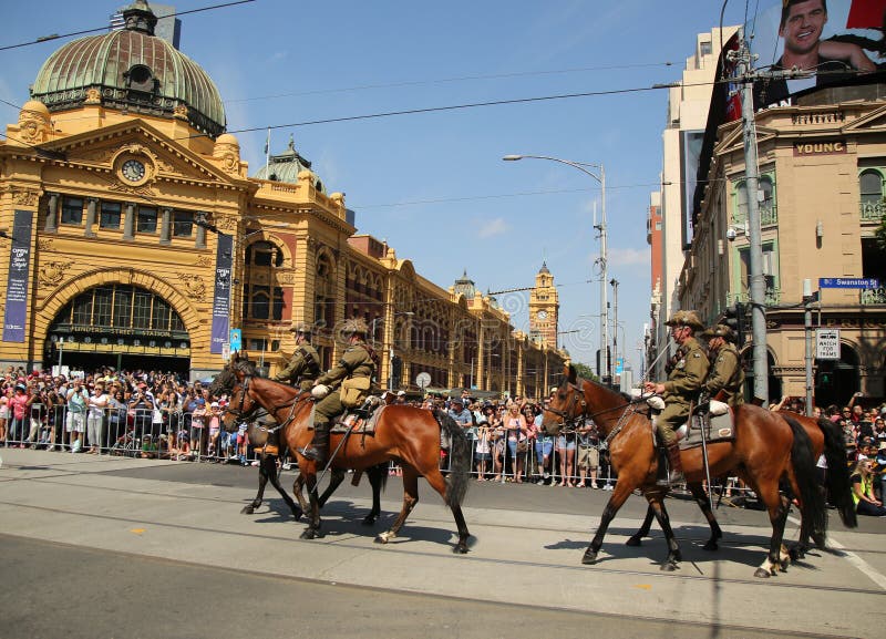 Participants Marching during Australia Day Parade in Melbourne ...