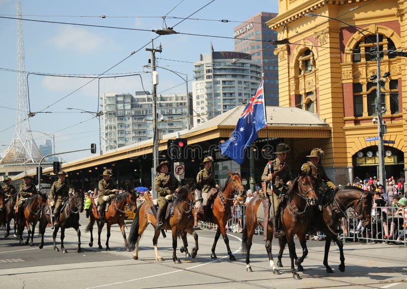 Participants Marching during Australia Day Parade in Melbourne ...