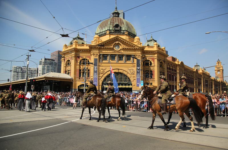Participants Marching during Australia Day Parade in Melbourne ...