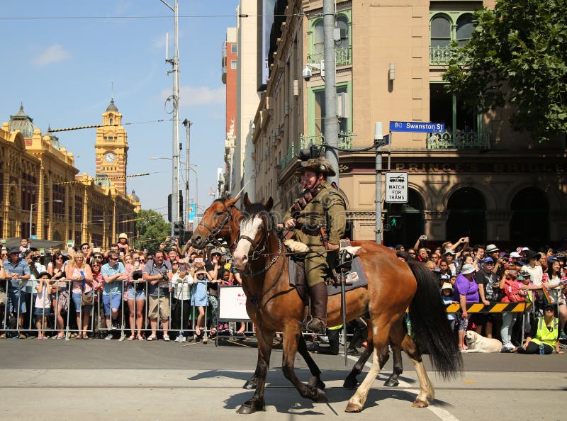 Participants Marching during Australia Day Parade in Melbourne ...