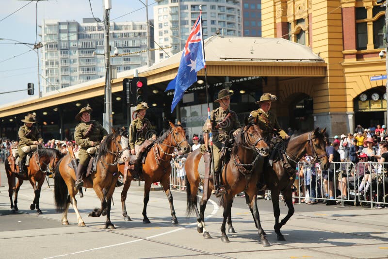 Participants Marching during Australia Day Parade in Melbourne ...