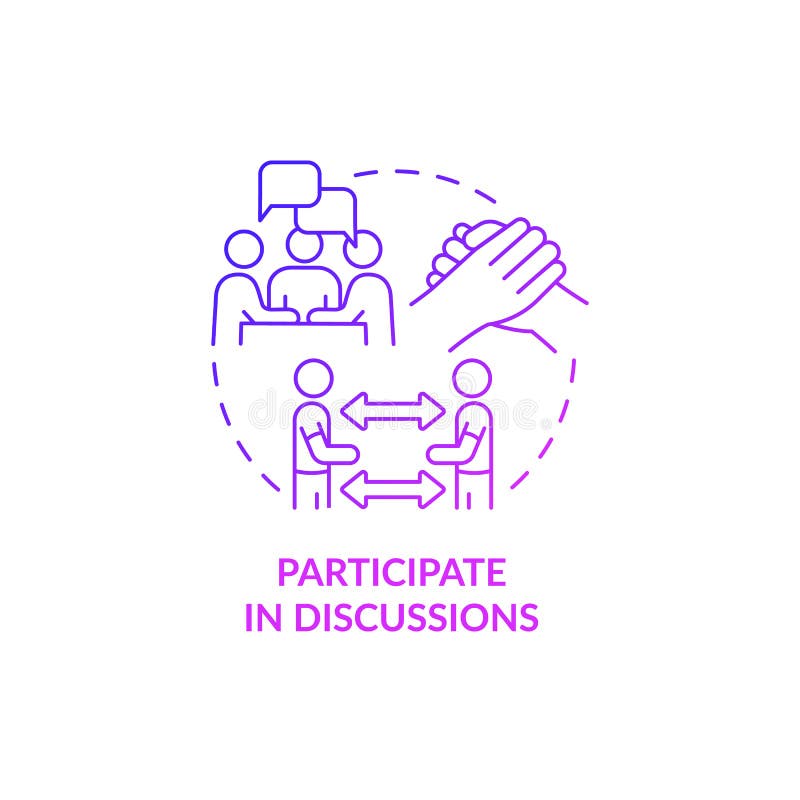 Participate in Discussions Purple Gradient Concept Icon Stock Vector ...