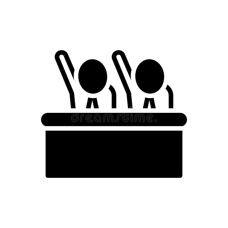 Black Solid Icon for Participate, Take Part in and Debate Stock Vector ...