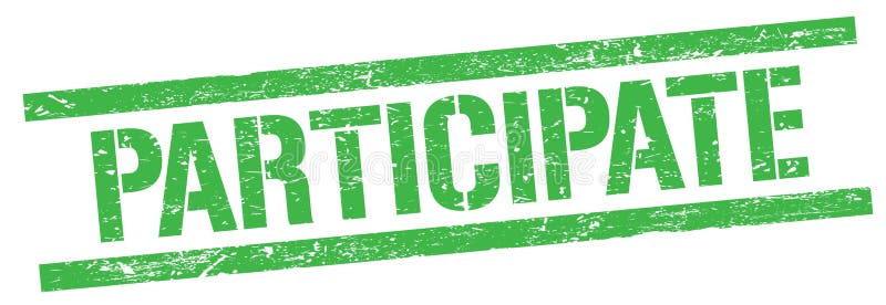 PARTICIPATE Text on Green Grungy Rectangle Stamp Stock Illustration ...