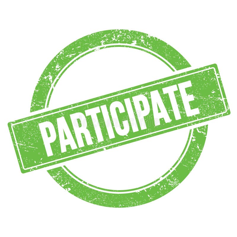 PARTICIPATE Text on Green Grungy Round Stamp Stock Illustration ...