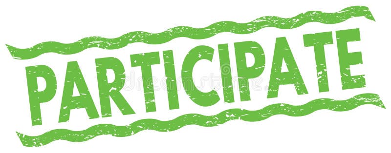 PARTICIPATE Text on Green Lines Stamp Sign Stock Illustration ...