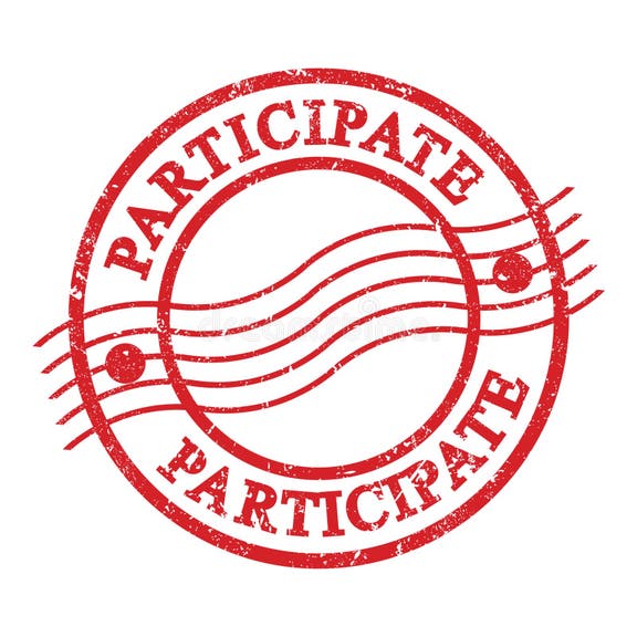 PARTICIPATE, Text Written on Red Postal Stamp Stock Illustration ...