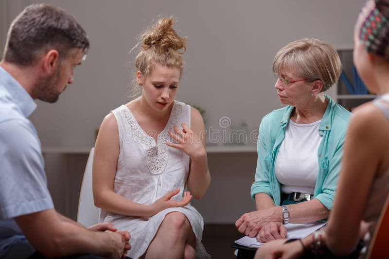 Participating in Group Therapy Session Stock Photo - Image of ...