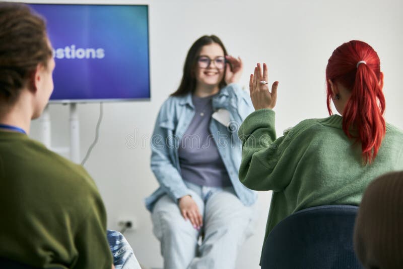 Participating in Interactive Classroom Session Stock Image - Image of ...