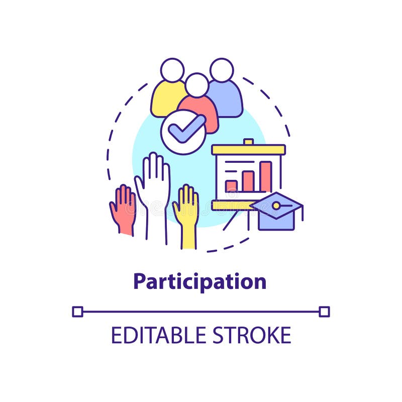 Participation concept icon stock vector. Illustration of training ...