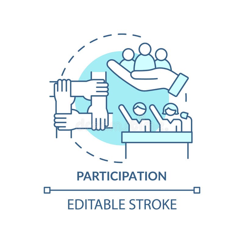Participation Turquoise Concept Icon Stock Vector - Illustration of ...