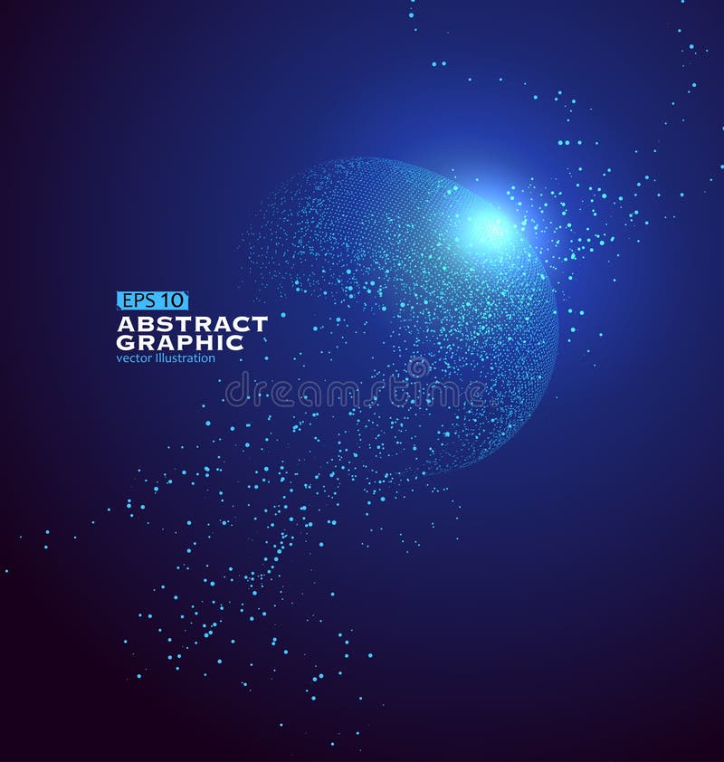 Particle Abstract Graphics, Vector Illustration Sense Of Technology ...