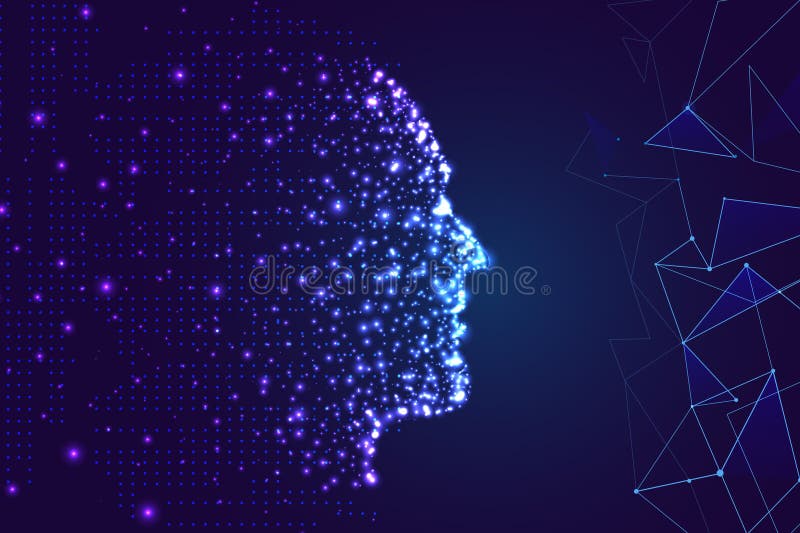 Particle Artificial Intelligence Background Illustration Stock ...