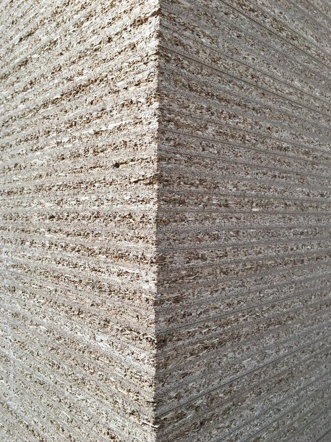 Particle Board Wooden Texture On Side View. Stock Image - Image of ...