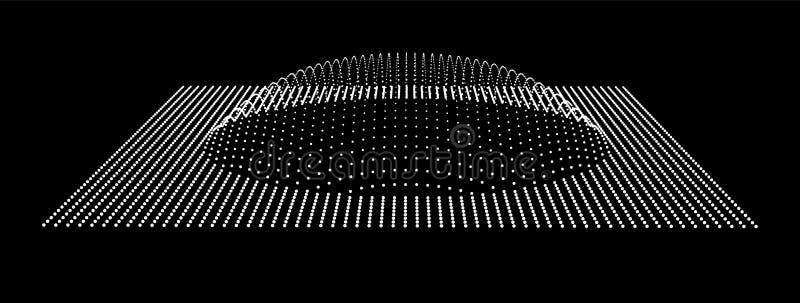 Particle Dimension Sound Wave. Part of Sphere Effect Polar Hill Globe ...