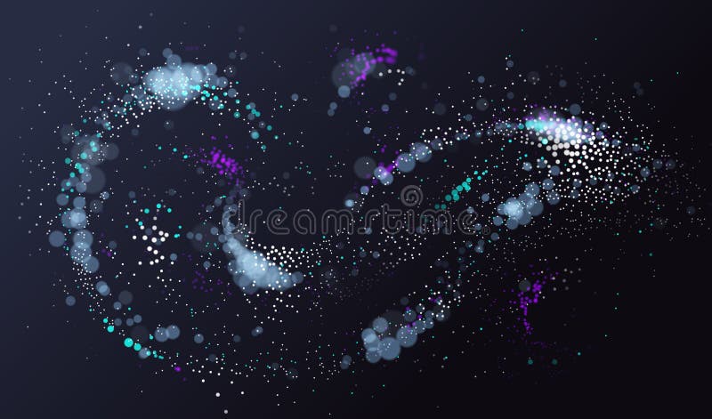 Particle Flow Array Colorful Vector Abstract Background, Life Forms Bio ...