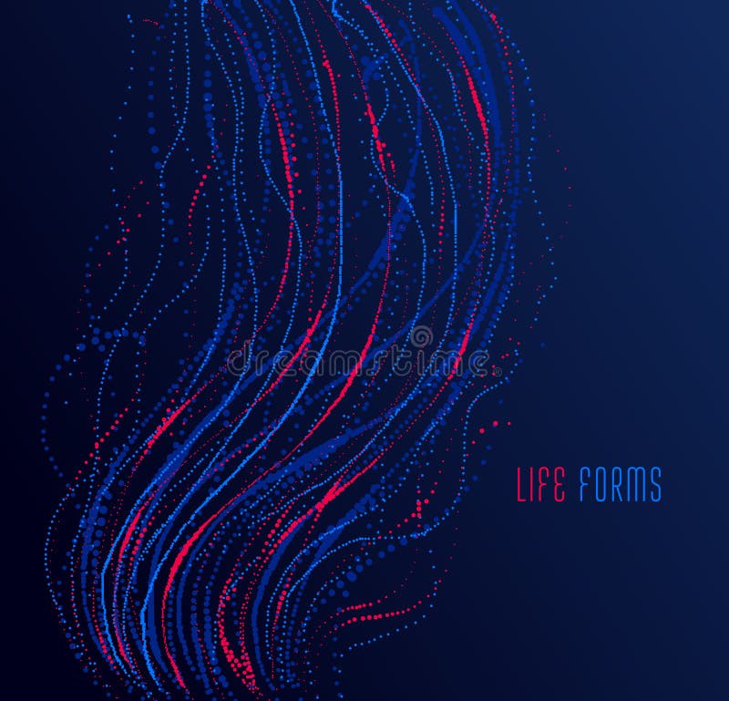 Particle Flow Array Colorful Vector Abstract Background, Life Forms Bio ...