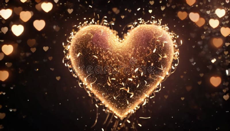 Particle Glitter Glow Heart Background Loop. Stock Footage - Video of ...