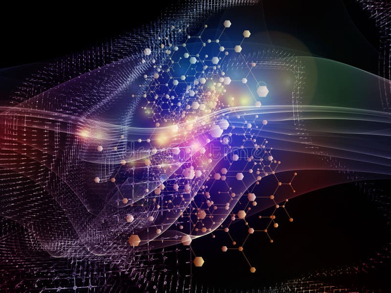 Particle Grid stock illustration. Illustration of wave - 206942701