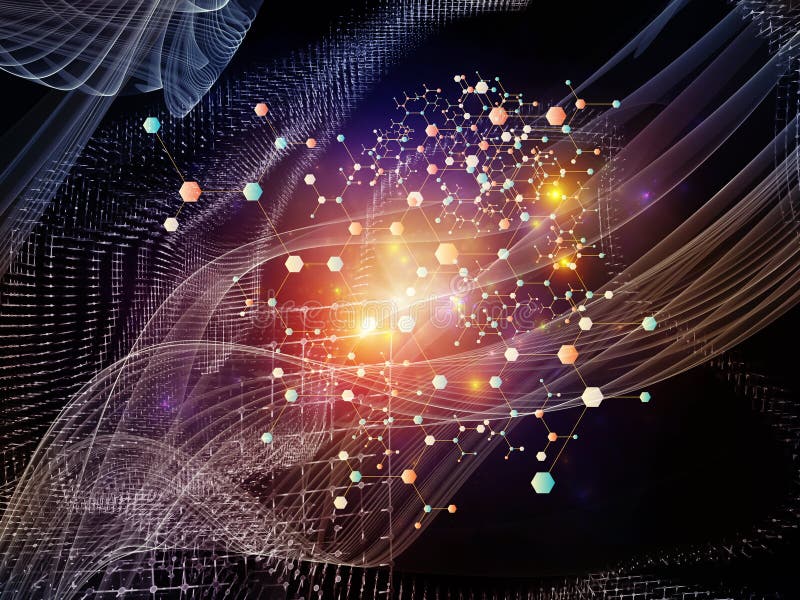 Particle Grid stock illustration. Illustration of information - 214494560