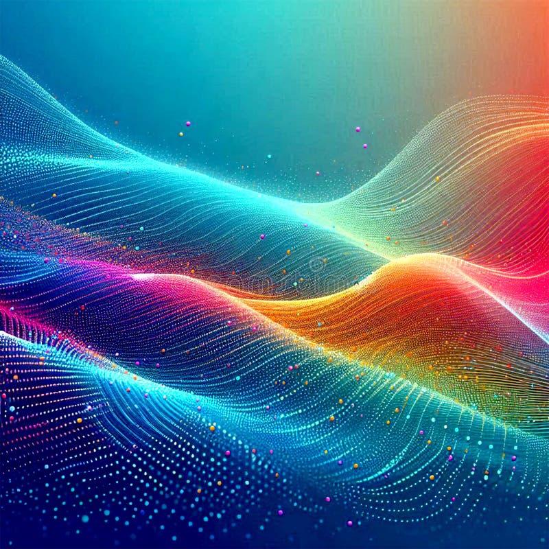Particle Infused Gradient Waves Stock Image - Image of wave, symmetry ...