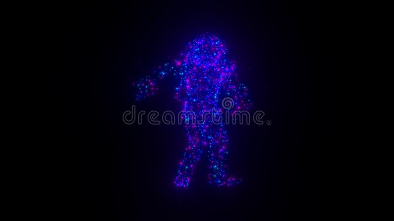 Particle man dancing stock footage. Video of visual - 377786620