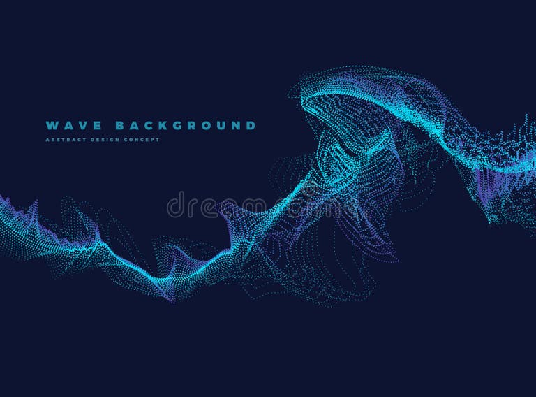 Particle ocean wave stock vector. Illustration of technology - 93195948