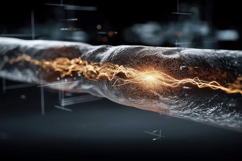 Particle Phasing through Glowing Barrier, Trails Show Quantum Tunneling ...