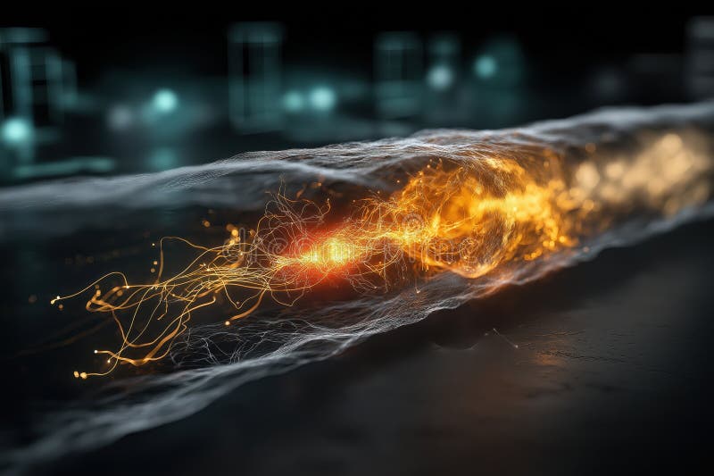 Particle Phasing through Glowing Barrier, Trails Show Quantum Tunneling ...