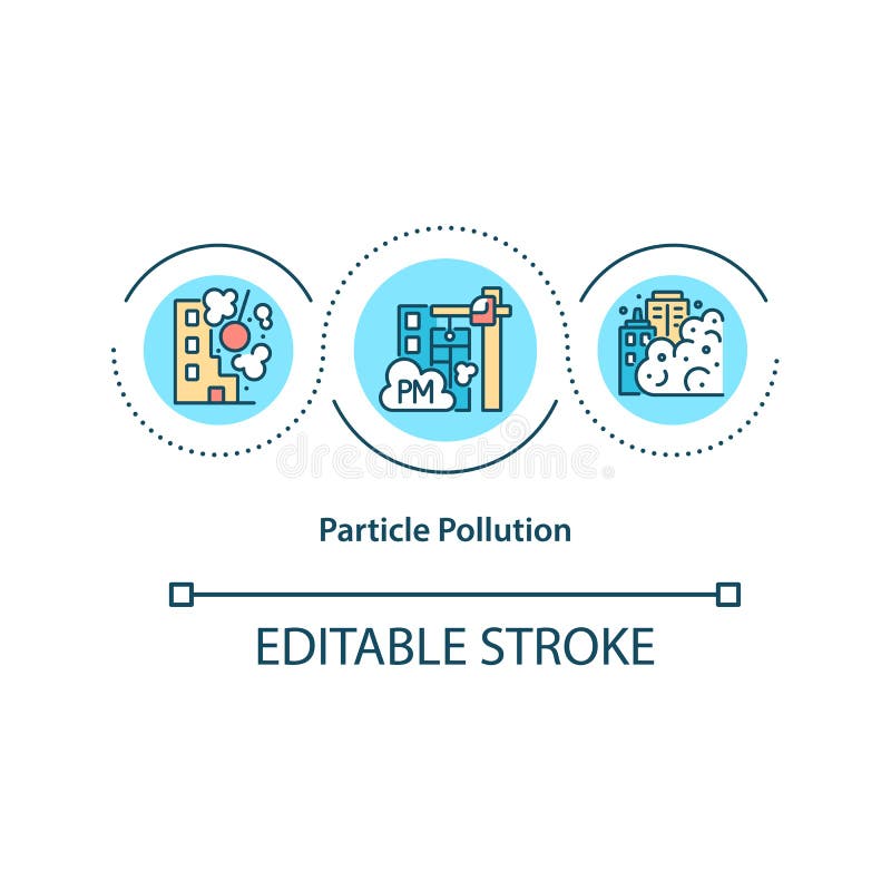 Particle Pollution Concept Icon Stock Vector - Illustration of ...