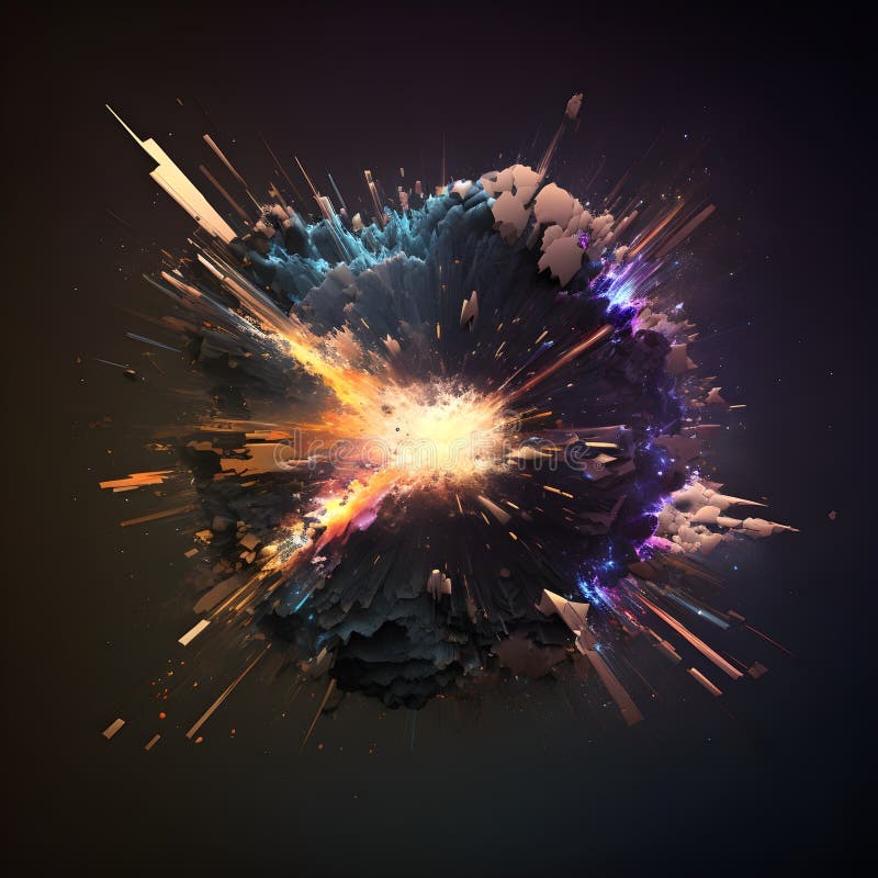 Particle Sparkle Explode in the Dark Background Stock Illustration ...