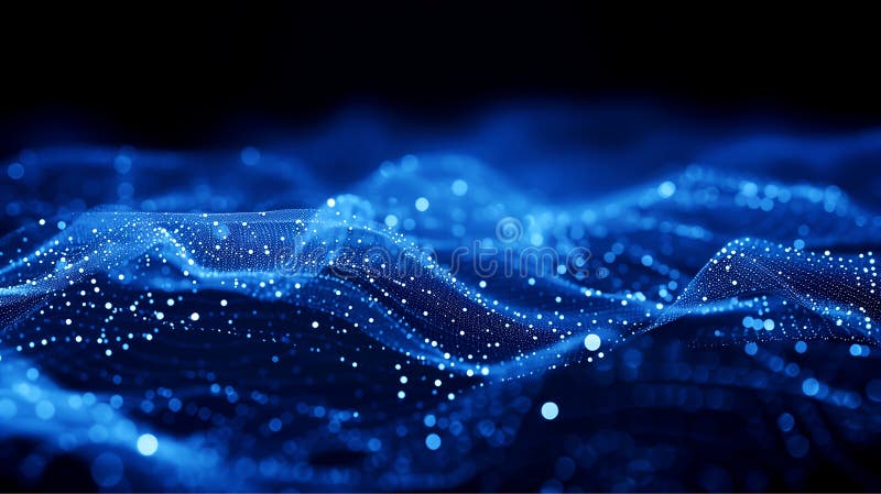 Particle Stream Nexus Wave Abstract Background. Generative AI Stock ...