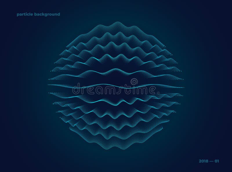 Particle Waves in Circle Background Stock Vector - Illustration of ...