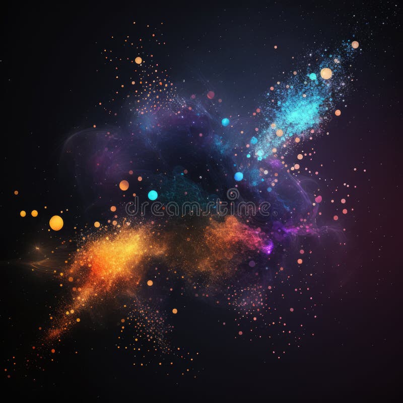 Particles in Air during Explosion of Colorful Powder Created Using ...