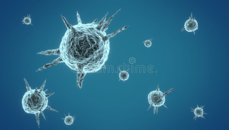 Particles of Bacteria, 3d Illustration Stock Illustration ...