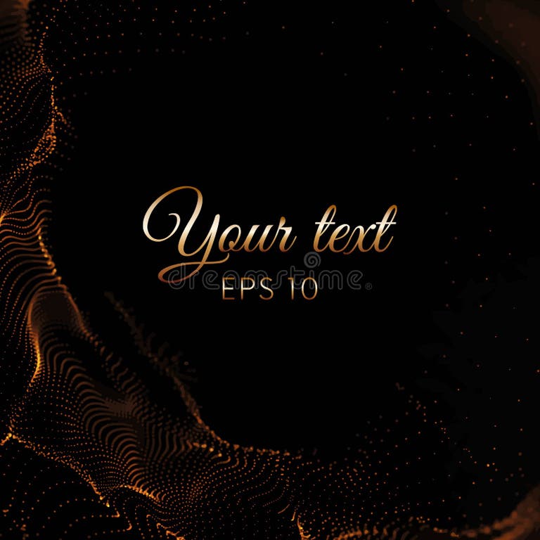Particles on Black Background. Text Frame. Vector Illustration Stock ...