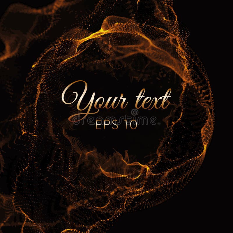 Particles on Black Background. Text Frame. Vector Illustration Stock ...