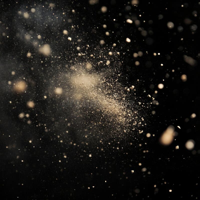 Particles in Motion Against Black Background Creating Dynamic Visual ...