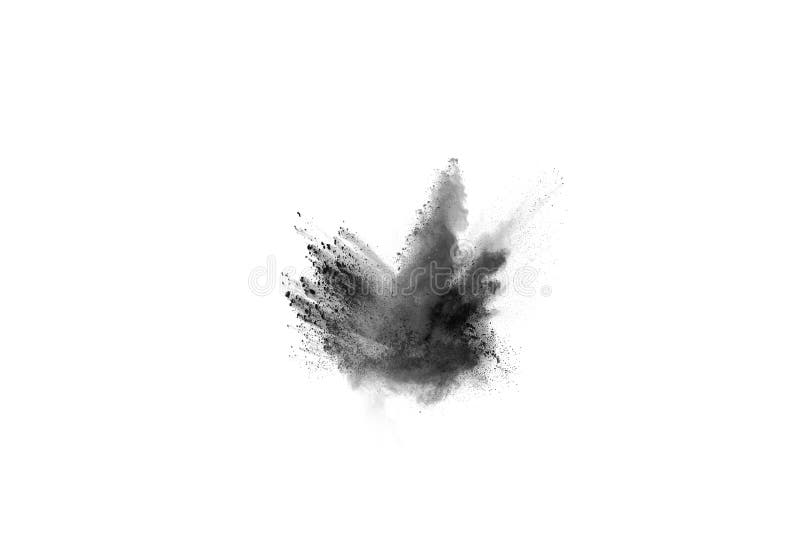 Black Color Powder Explosion on White Background. Stock Photo - Image ...