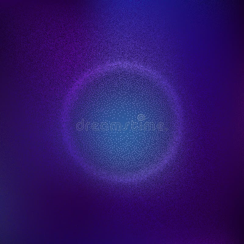 Particles Circle Liquid Dynamic Flow with Glowing Volume Sphere Frame ...