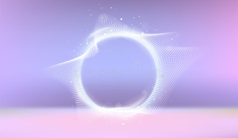 Particles Circle Shape. Dots Cover Design. Dynamic Abstract Flow ...